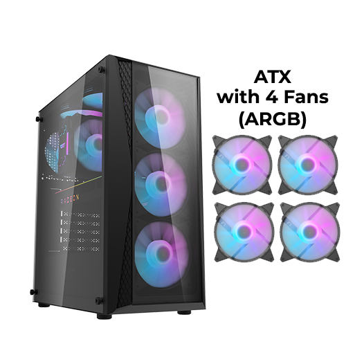 DarkFlash DK352 PLUS (Black) w/ 4 ARGB Fans - WIND NET Computers