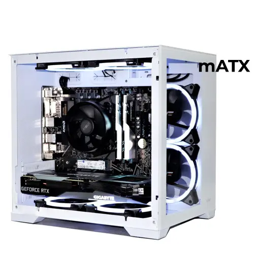 Tecware VXM TG Dual-Chamber (White) mATX Case only - WIND NET Computers